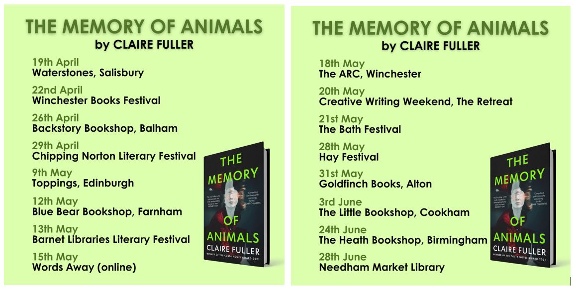 UK Events for The Memory of Animals | Claire Fuller